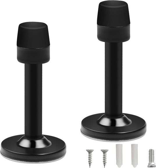 (3) Techoln 3 Inch Door Stop, Doorstops Wall Mount Door Stops with ...