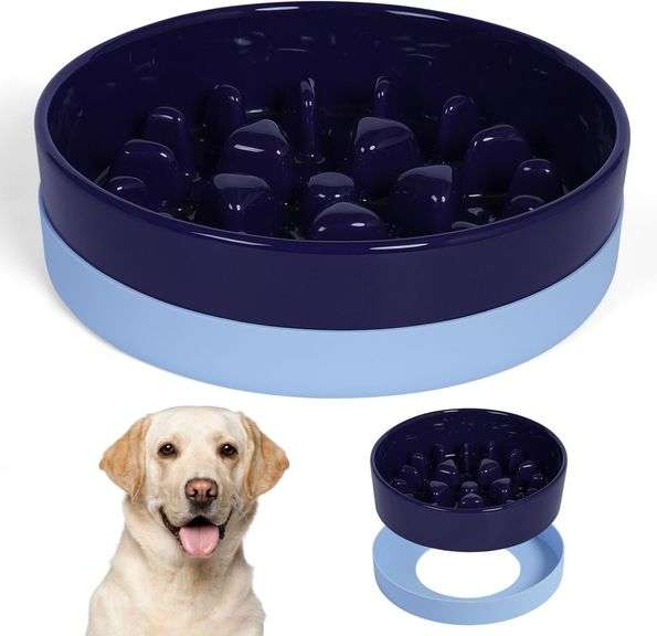 Sted Ceramic Slow Feeder Dog Bowls for Medium Large Breed, Slow Feeding ...