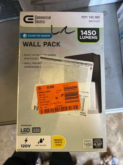 Commercial Electric 100-Watt Equivalent Integrated LED Bronze Security ...