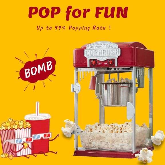 Popcorn Popper Machine-4 OZ Vintage Professional Popcorn Maker Theater ...
