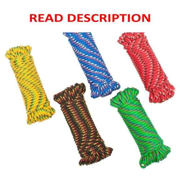 3/16 in. X 50 ft. Assorted Colors Diamond Braid Polypropylene Rope (1 ...