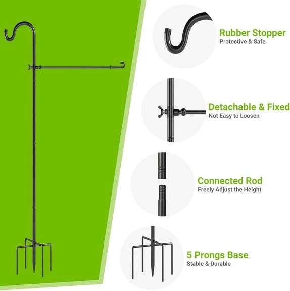 WeValor Garden Flag Stand with Shepherd Hook, Extra Thick Heavy Duty ...