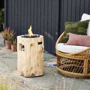 Weathered/Natural Finish Large LP Round Outdoor Fire Column Natural ...