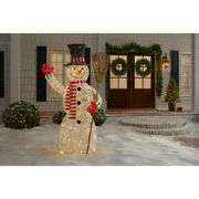 6 ft. Polar Wishes LED Snowman with Broom Holiday Yard Decoration ...