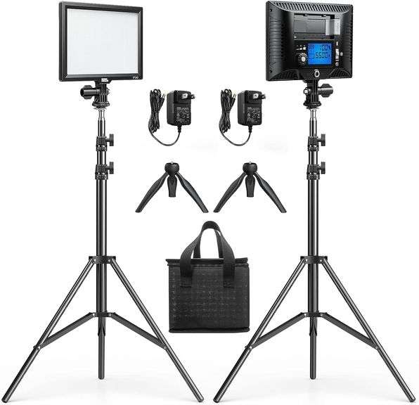 Pixel LED Video Light Kit, 2-Pack Panel Light, 3200K-5600k Dimmable Bi-Color LED Studio Lights ...