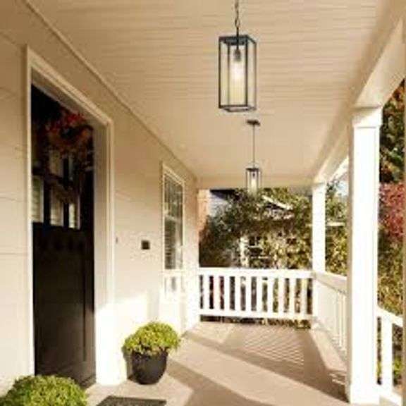 Hampton Bay Hurley Modern 1-Light Matte Black Hardwired Outdoor Hanging ...