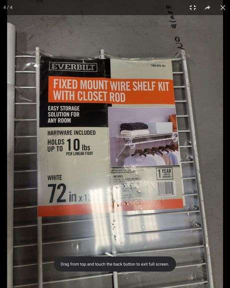 Everbilt 72 in. W to 72.82 in. W x 12 in. White Fixed Mount Kit with ...