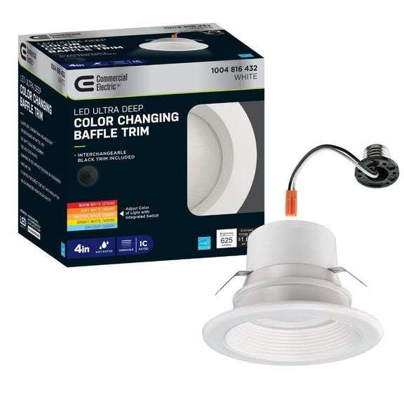 (8) 4 in. Selectable Integrated LED Recessed Trim Downlight 30 ...