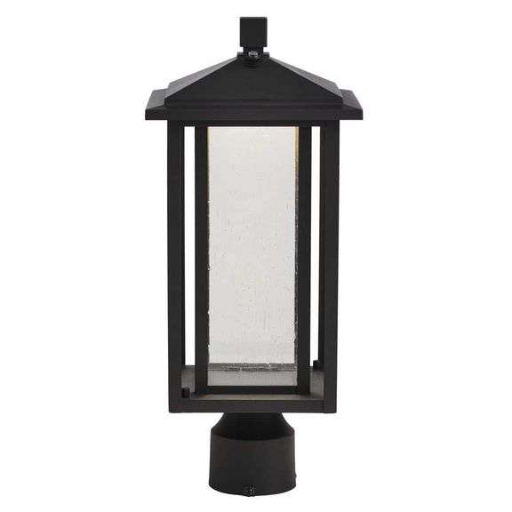 Mauvo Canyon Modern 1-Light Black Integrated LED Outdoor Post Mount ...