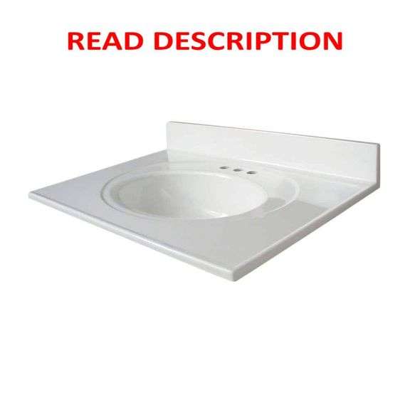 Newport 31 in. W x 22 in. D Cultured Marble Vanity Top in White with ...