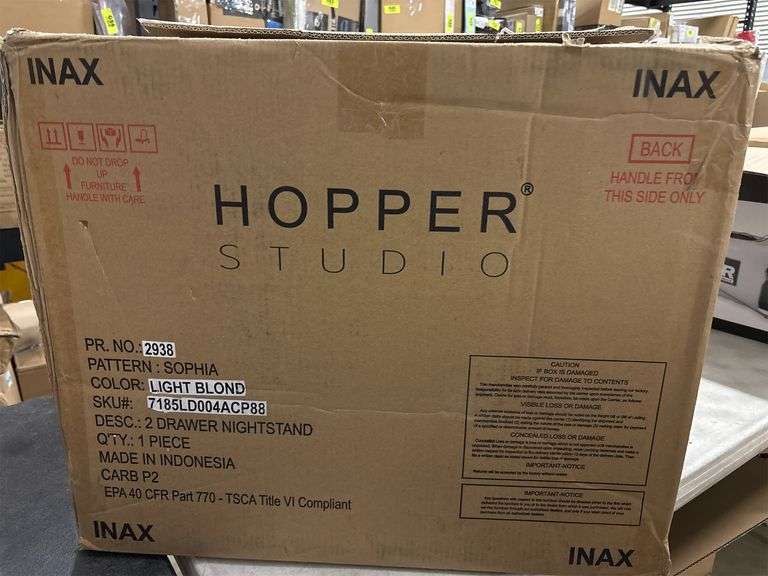 HOPPER STUDIO Sophia Light Blond 2 Drawer Nightstand - Matthews Auctioneers