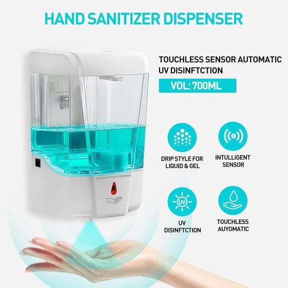Touchless Automatic Hand Sanitizer Dispenser, Gel Wall Mount Hands Free ...