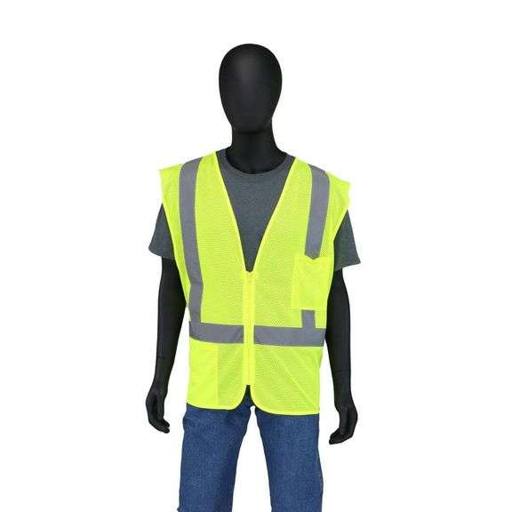 Hi Visibility Lime Green Class 2 Reflective Safety Vest - Matthews ...