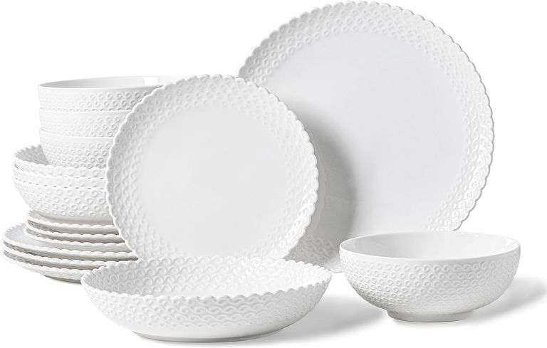 Plates and Bowls Sets, 16 Piece Dinnerware Sets with Dishes, Bowls and ...