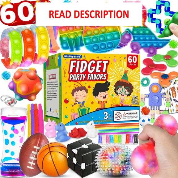 (60 Pcs) Sensory Fidget Toys Pack, School Classroom Rewards Goodie Bag Party Favors for Kids 3-5 ...