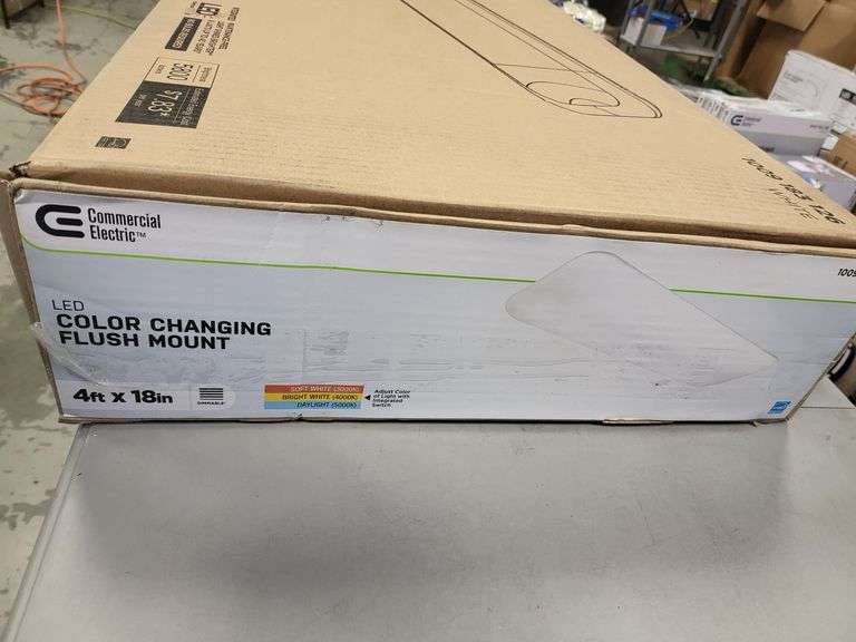 Commercial Electric 48 in. X 18 in. Low Profile LED Flush Mount ...