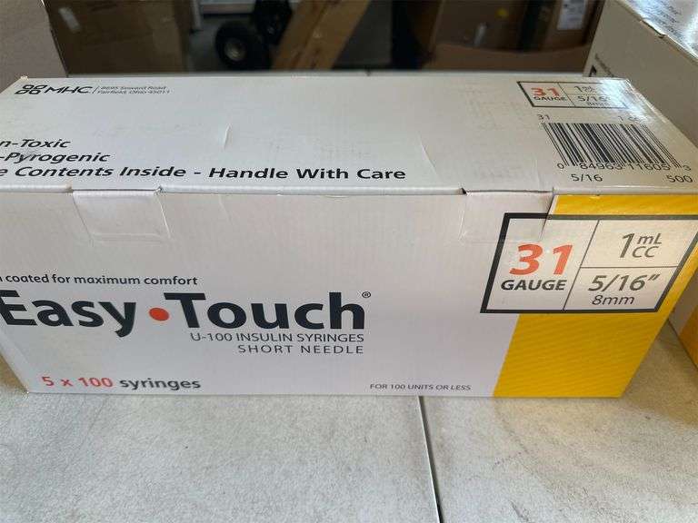 Easy Touch u-100 insulin syringe short needle 31 gauge 5 100 count ...