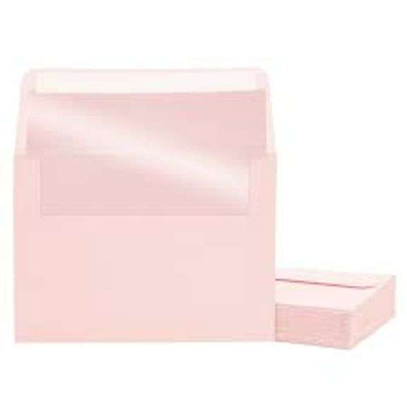 50 Pack Pink A7 Envelopes for 5x7 Invitations with Rose Gold Foil ...