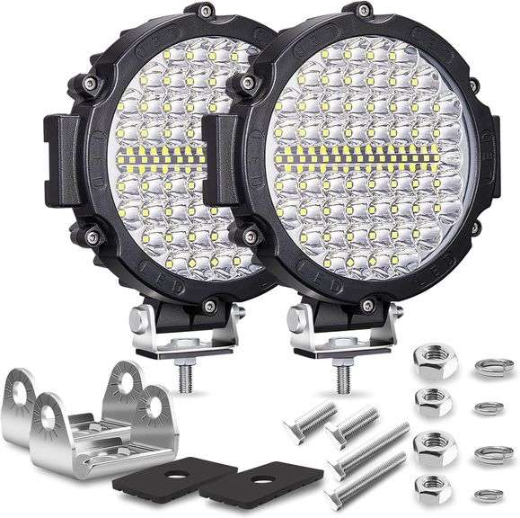 7 Inch Round LED Off Road Lights, Lightboss 12V-60V LED Driving Light ...