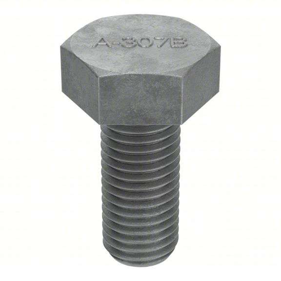 Heavy Hex Bolt: Steel, A307B, Hot Dipped Galvanized, 5/8"-11 Thread ...