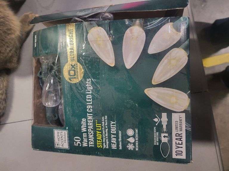 32.6 ft. 50-Light Warm White Transparent Bulb LED C9 Steady Lit Ultra ...