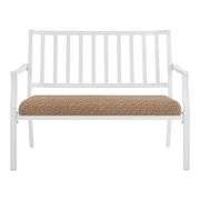 Harbor Point 45.1 in. 2-Person White Steel Outdoor Bench - Matthews ...