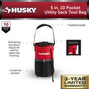 5 in. 10 Pocket Utility Sack Tool Bag - Matthews Auctioneers