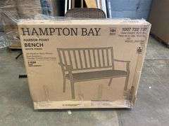 Harbor Point 45.1 in. 2-Person White Steel Outdoor Bench - Matthews ...