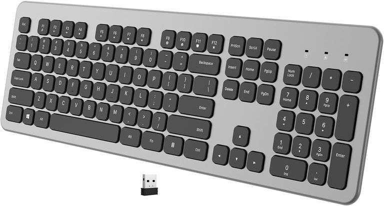 Wireless Keyboard, 2.4G Ergonomic Wireless Computer Keyboard,Enlarged ...