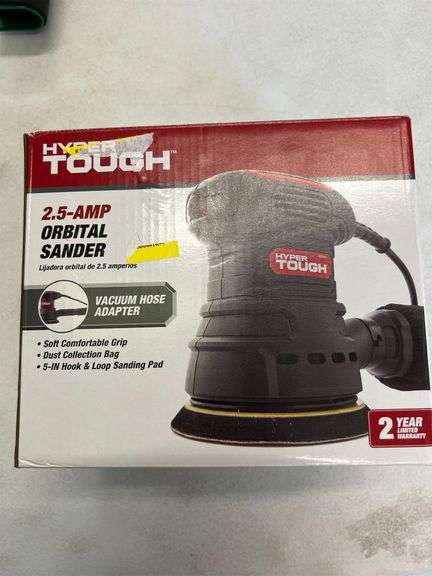 Hyper Tough 2.5 Amp Corded 5 inch Orbital Sander with Dust Bag, Vacuum ...