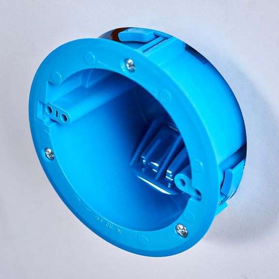 (9) CARLON 1-Gang Blue Plastic Old Work Standard Round Ceiling ...