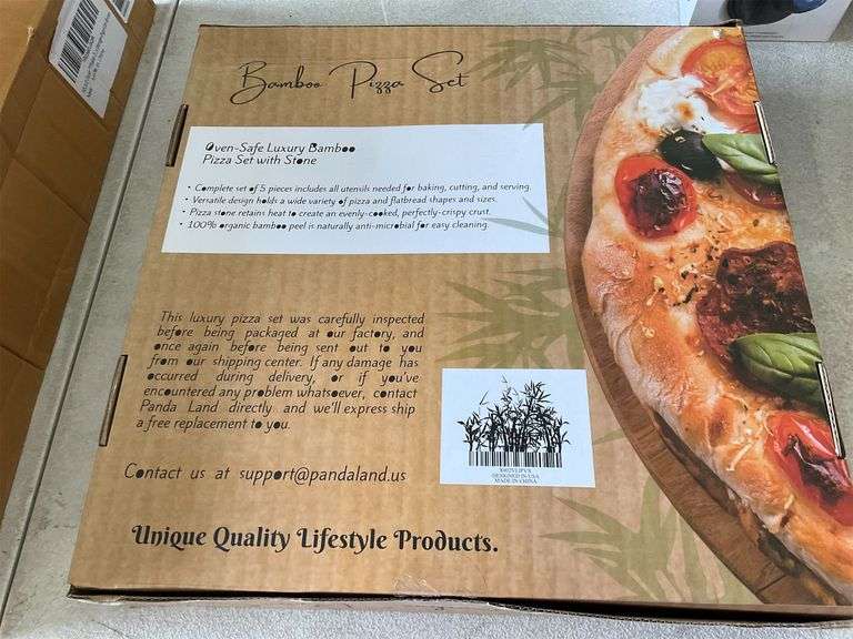 PANDA LAND Large 14 Round Pizza Stone 5-Piece set with Extra-Large ...