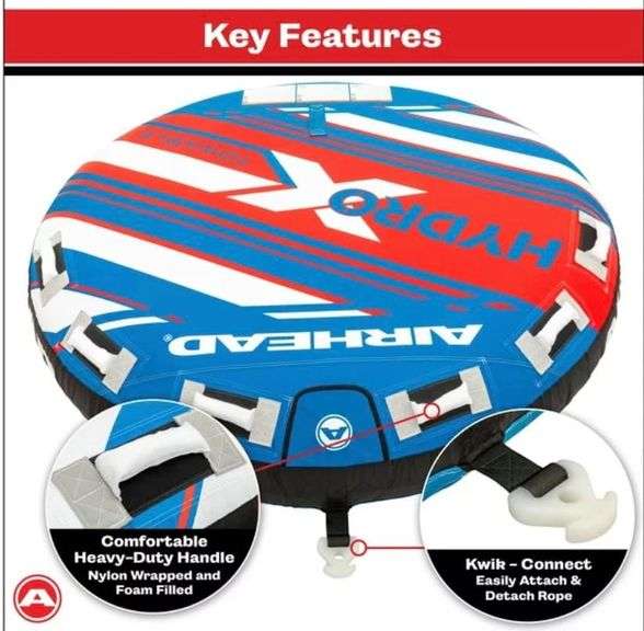 Hydro X3 Inflatable Towable Tube for Boating, 3 Passengers Ride-On ...