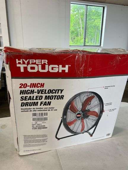 Hyper Tough New 20 inch High Velocity Sealed Motor Drum Fan with Wall ...