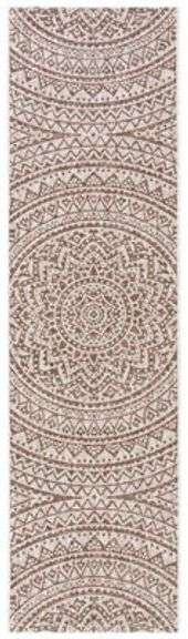 Courtyard CY8734 Power Loomed Indoor/Outdoor Runner Rug - Light Beige ...