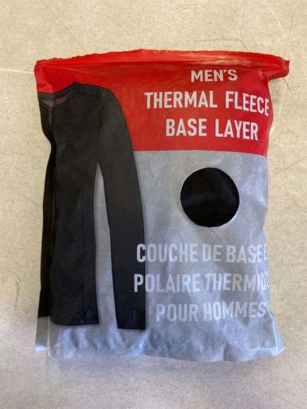 Mens Thermal Fleece Base Layer, 2XLT Black - Matthews Auctioneers