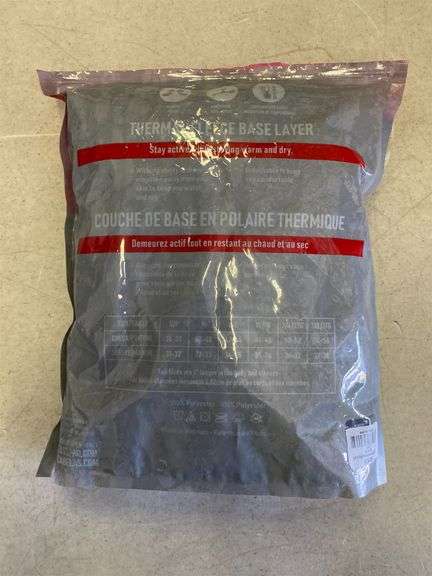 Mens Thermal Fleece Base Layer, 2XLT Black - Matthews Auctioneers