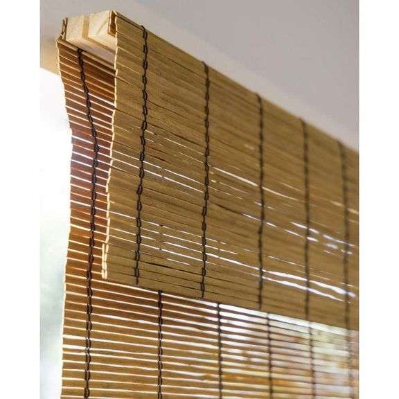 Premium True-to-Size Brown Fox Cordless Light Filtering Natural Woven ...