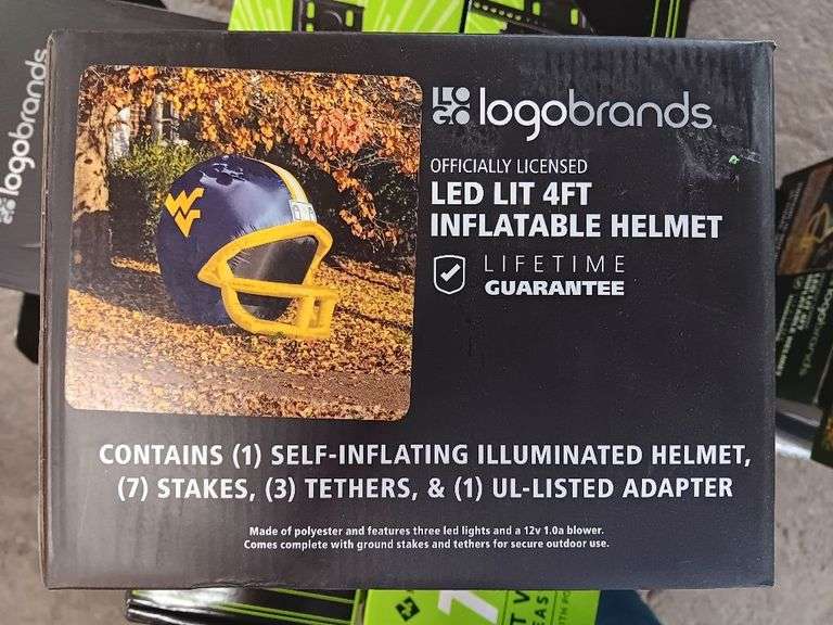 (3) LED Lit 4ft Inflatable Football Helmet West Virginia - Matthews ...