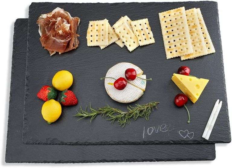 WLWNWFT 2 Pcs 16x12in Large Slate Cheese Boards Slate Board, Slate ...