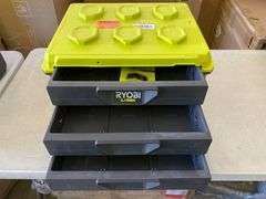 LINK 3-Drawer Modular Tool Box, RYOBI Green - Matthews Auctioneers