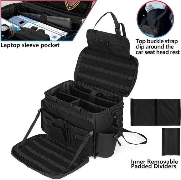 Trunab Patrol Bag, Police Gear Bag, Car Front Seat Organizer for Law ...