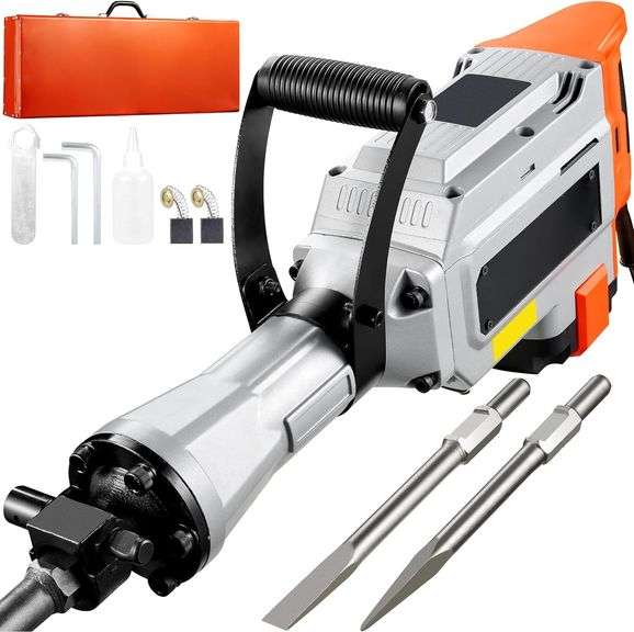 Demolition Jack Hammer, 3500W Jack Hammer Concrete Breaker 1400 BPM ...