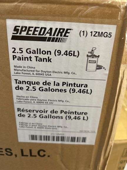 SPEEDAIRE Paint Tank: 2.5 gal Capacity, 50 psi Max. Pressure, Pressure ...