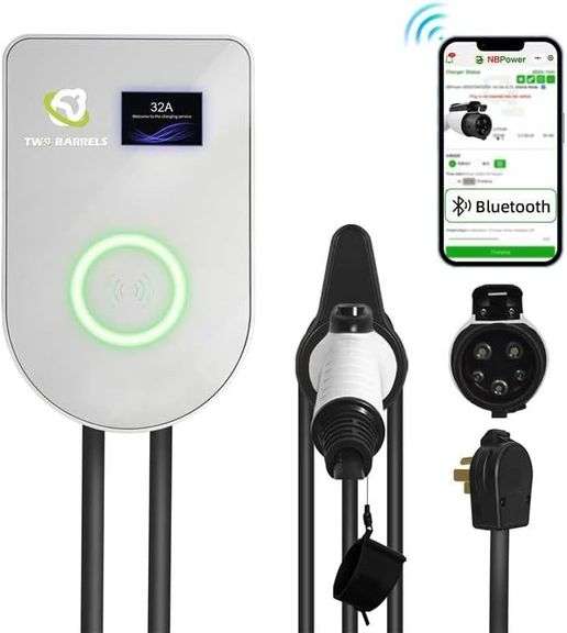 Home Flex EV Charger Level 2, up to 32 amp, 26ft Extension Cord Cable ...