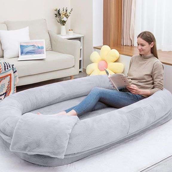 SCNUT Ultra-Soft Human Size Dog Bed; 77x51x11 with Rim, Cover ...