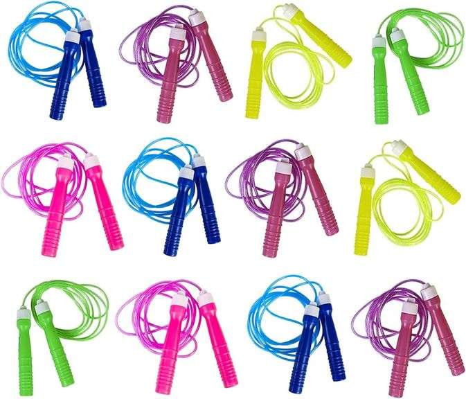 ArtCreativity 7ft Neon Jump Rope Set - 12 Pack - Vibrant Jumping Ropes ...
