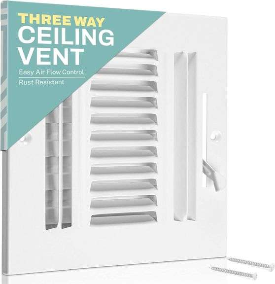 Home Intuition Ceiling Register - Air Vent Covers 6X6 Inch Duct, 3-Way ...