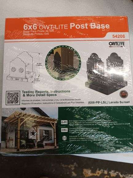 OWT Laredo Sunset Lite 6 in. X 6 in. Galvanized Steel Elevated Post ...