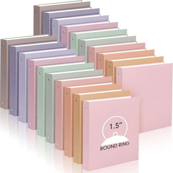 Ctosree 10 Pcs Flexible 3 Ring Binder Bulk with 2 Pockets Cute Binder Multicolor Hardcover ...